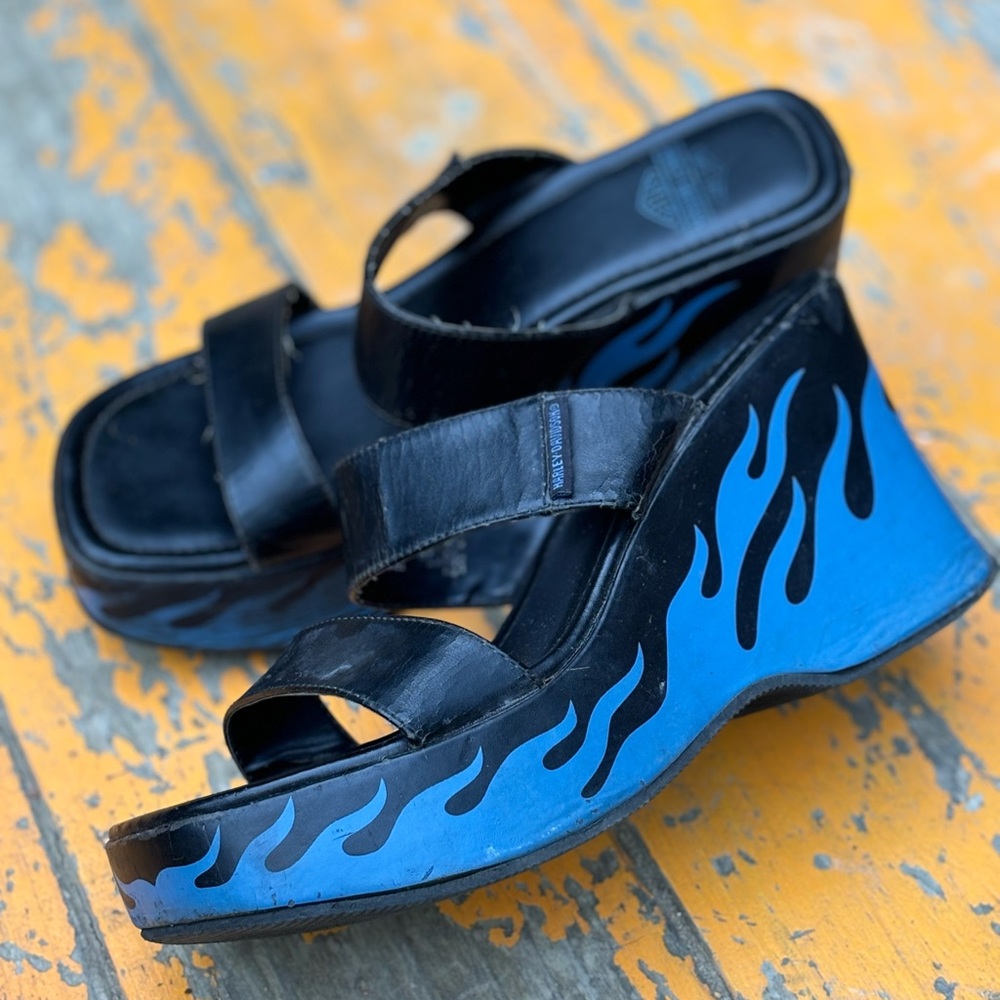 Vintage Harley Davidson Flame Heels - Gem